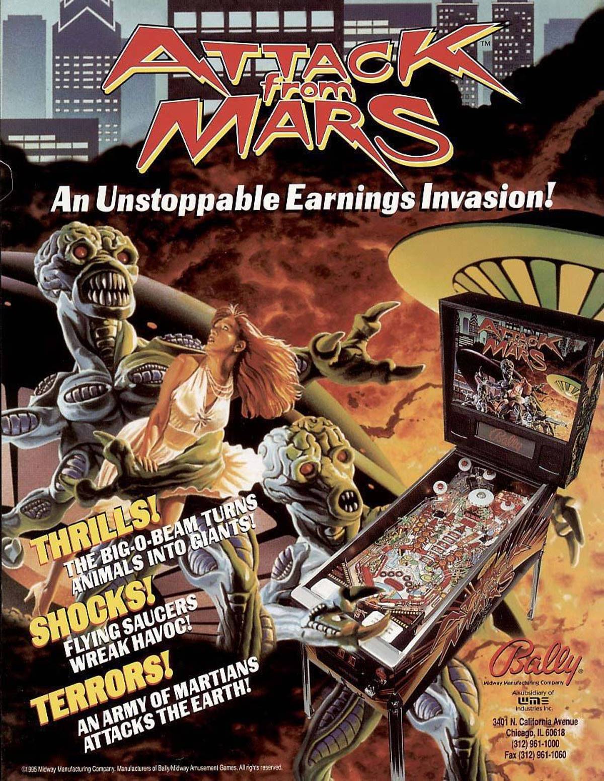 Flipperautomat Attack from Mars 1995