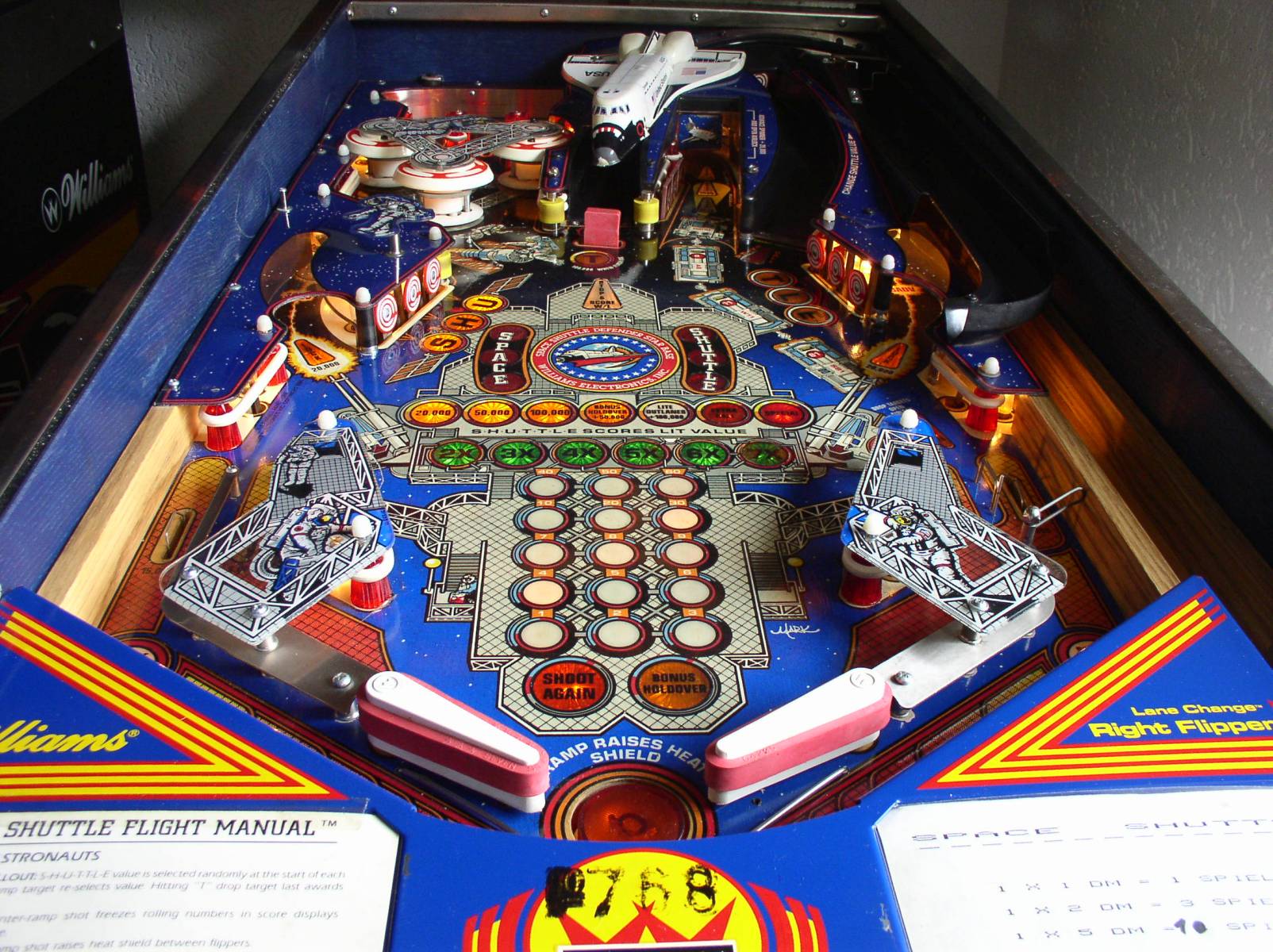 Flipperautomat Williams Space Shuttle, 1986