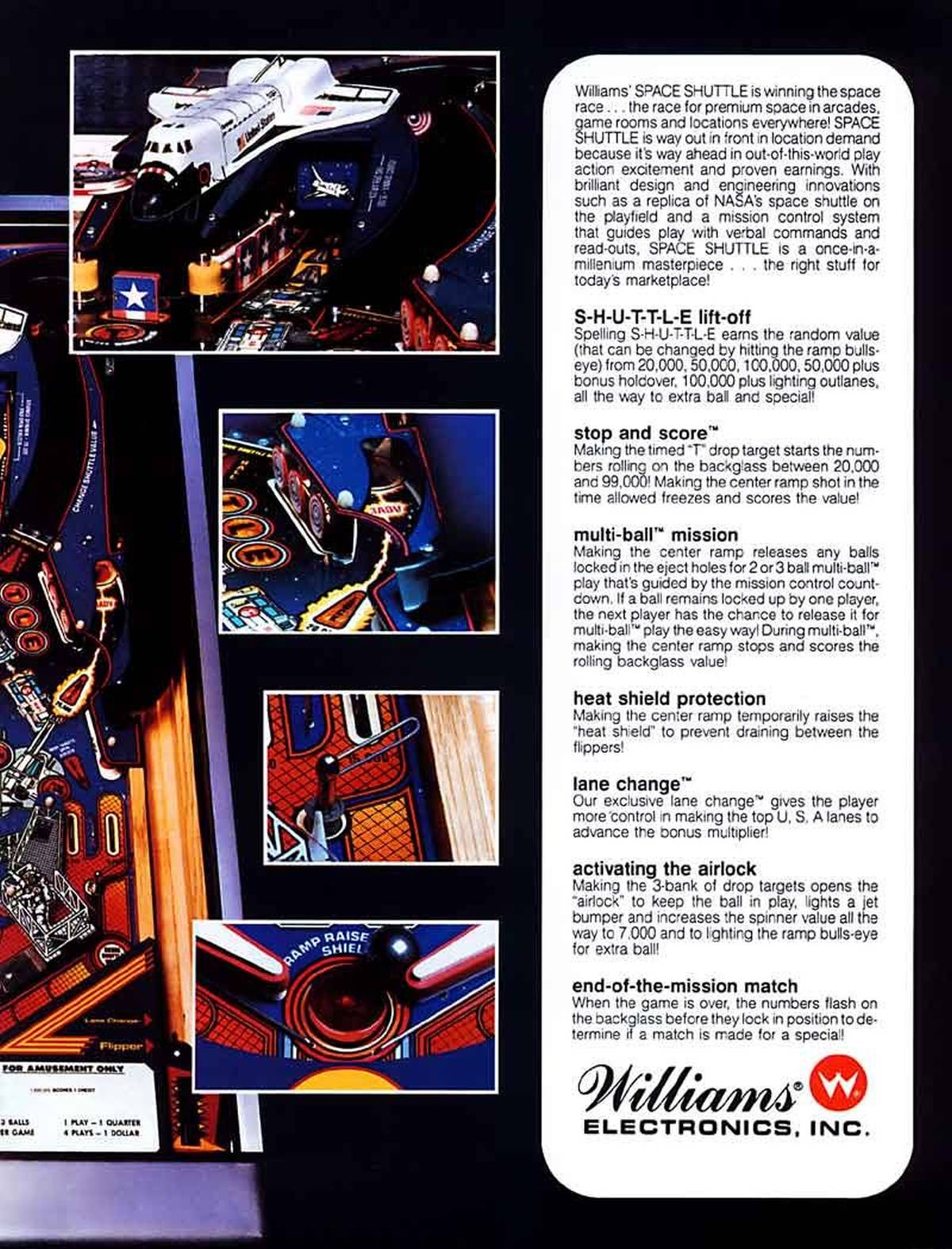 Flipperautomat Williams Space Shuttle, 1986